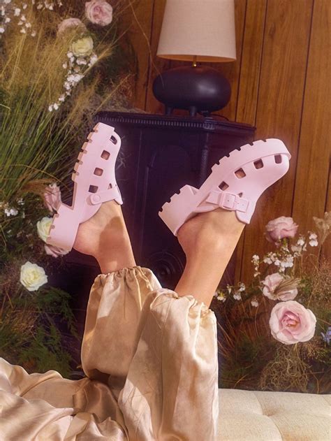 Light Pink Mae Buckled Platform Mules Charles And Keith Th