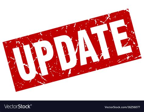 Square Grunge Red Update Stamp Royalty Free Vector Image