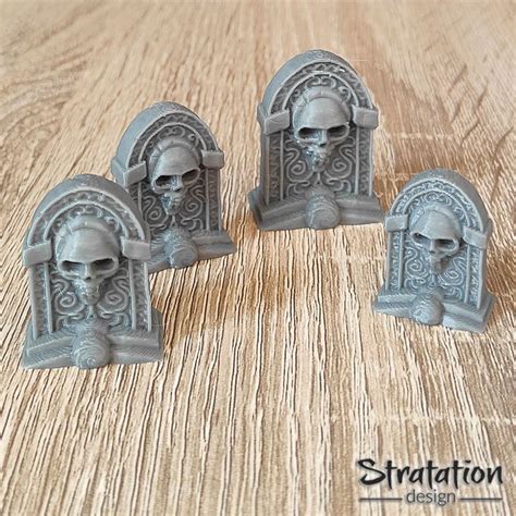 3d Printable Deathmark Halloween Gravestone By Stratation Design