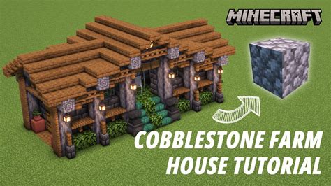 Automatic Cobblestone Farm House Tutorial [aesthetic Farm] [java Edition] Minecraft Farm Easy