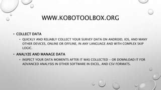 Training On Using Kobotoolbox For On Line Or Off Line PPTX Internet Computing