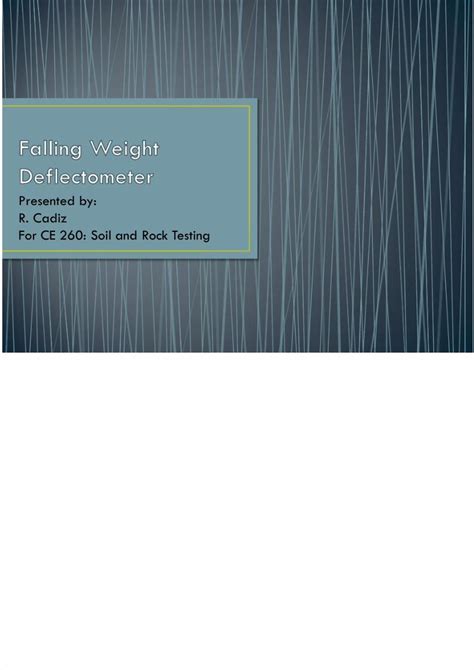 Pdf Falling Weight Deflectometer Dokumen Tips