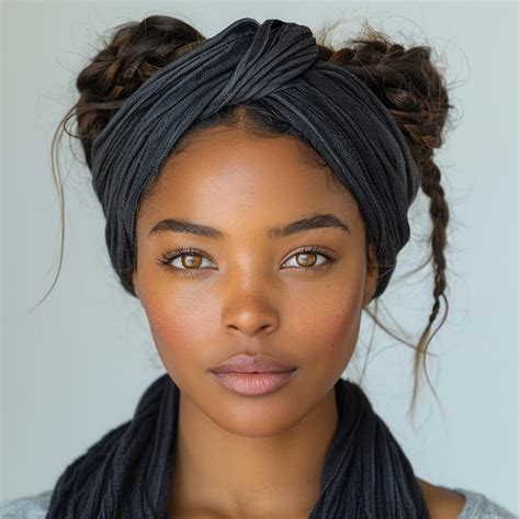 A Woman With A Scarf Around Her Head Is Wearing A Scarf Around Her Neck