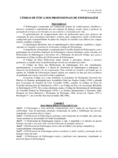 CÓDIGO DE ÉTICA DOS PROFISSIONAIS DE ENFERMAGEM c digo de tica dos profissionais de