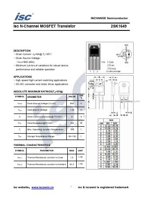 K1649 Datasheet PDF - Inchange Semiconductor