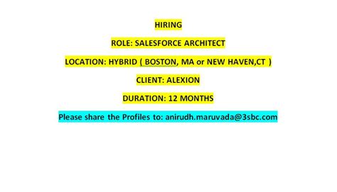 Anirudh Maruvada On Linkedin Salesforcearchitect Salesforce Salesforcejobs Hybridrole C2c