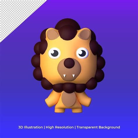 Ilustración De Personaje De León Lindo 3d Archivo Psd Premium