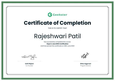 Rajeshwari Patil On Linkedin Java Oop Certification Geekster Continuouslearning