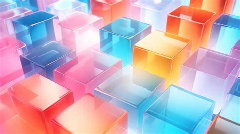 Premium Photo Floating Colorful Cubes In Midair