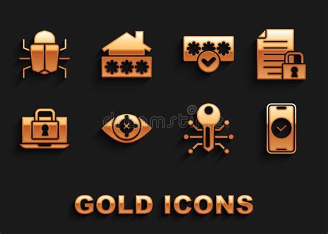 Set Eye Scan Document And Lock Smartphone Key Laptop Password Protection System Bug And