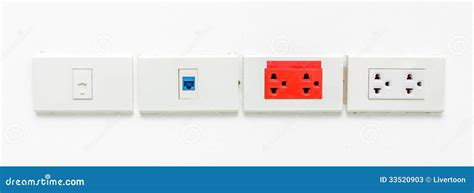 Lan Socket Phone Socket And Electronic Socket Stock Image Image Of