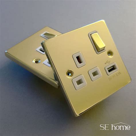 Polished Brass 10a 1 Gang Ingot 3 Pole Fan Isolation Switch White Tr