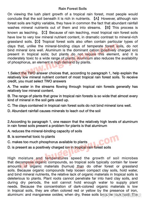 托福阅读TPO53 2Rain Forest Soils 文章 答案 知乎