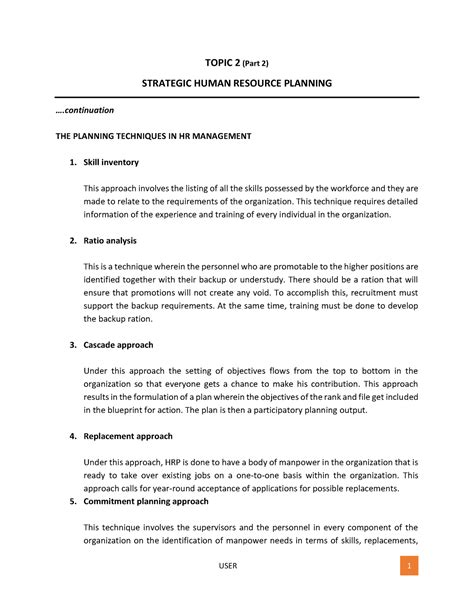 Topic 2 Human Resource Management Part 2 Topic 2 Part 2 Strategic