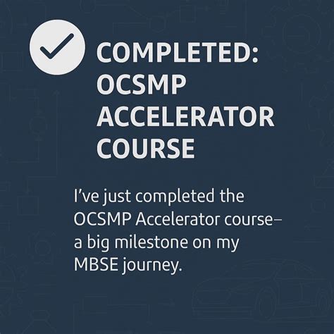 Completed Ocsmp Accelerator™ Course By Delligatti Associates