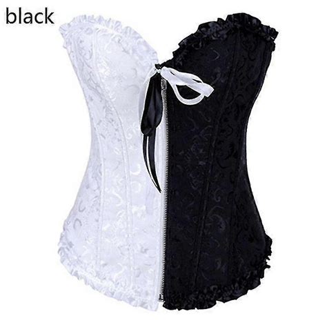 Overbust Corset Sexy Lace Plus Size Erotic Zip Floral Women Bustier