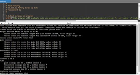 Cs10502 Python Grade Calculator Behance