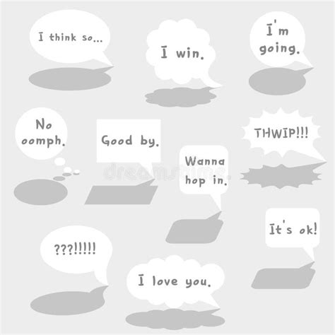 Bubbles For Comics Set Of Word Bubbles With Shadow Stock Vector
