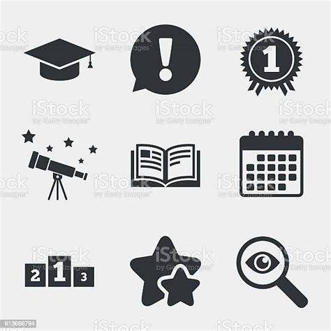 Icônes De La Remise Des Diplômes De Léducation Livre Symbole Vecteurs