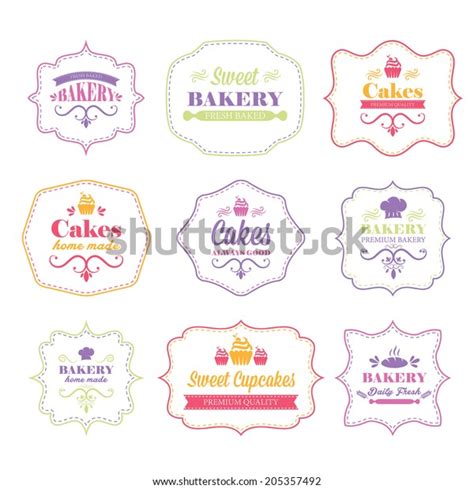 Collection Vintage Retro Bakery Labels Stock Vector Royalty Free
