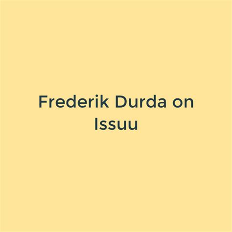 Presentations By Frederik Durda