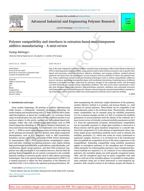 Pdf Polymer Compatibility And Interfaces In Extrusion Based