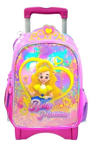 Mochila Preescolar Con Ruedas Bely Y Beto 3d Niña Con Llantitas Kinder Original Reforzada