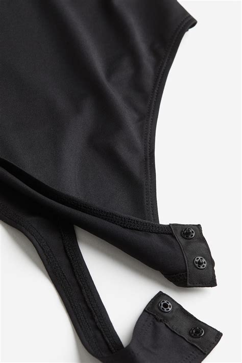 Jersey Thong Bodysuit Black Ladies Handm Us