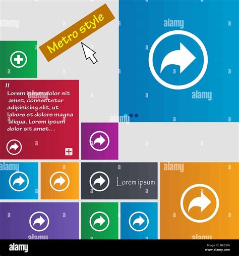 Arrow Right Next Icon Sign Metro Style Buttons Modern Interface