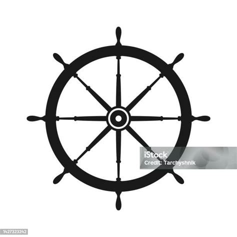 빈티지 스티어링 휠 선박 요트 복고풍 휠 기호 해상 방향타 아이콘입니다 해양 디자인 요소 벡터 일러스트 레이 션 골동품에 대한 스톡 벡터 아트 및 기타 이미지 Istock