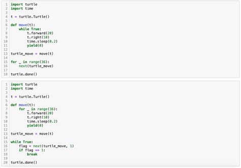 【turtle】ジェネレータを使ったturtleの動かし方 Python 3pysci