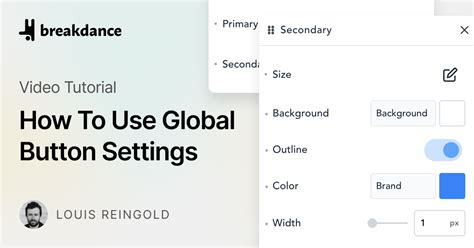 how to use breakdance s global button settings tutorials breakdance