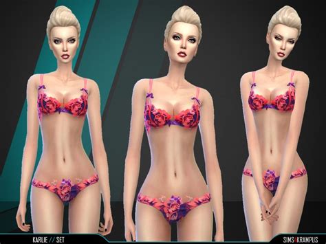 SIms4Krampus Karlie Set Nude Tops Sims 4 Bra