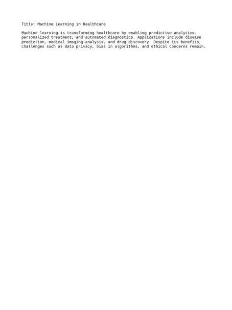 Machine Learning Healthcare Pdf