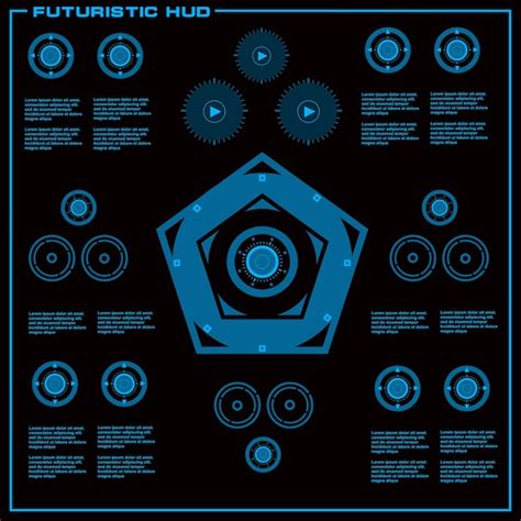 Premium Vector Futuristic Blue Virtual Graphic Touch User Interface