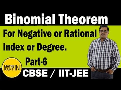 Binomial Theorem For Negative Or Rational Index Video Lecture Crash Course For JEE