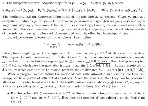 Consider The Following Ode Initial Value Problems