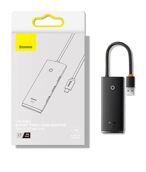 Адаптер-переходник Baseus Lite Series 4-Port Type-C HUB Adapter (Type-C ...