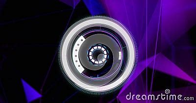 Animation Of Circular Scope Scanning With Purple Shapes Moving Behind