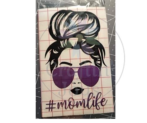 Momlife Decal Messy Bun Decal Car Decal Laptop Decal Etsy