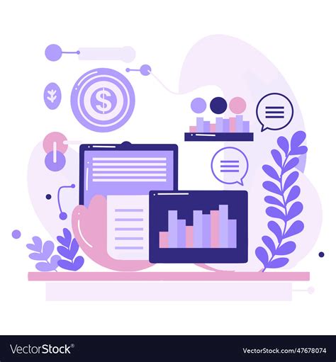 Smartphone And Business In Ux Ui Flat Style Vector Image