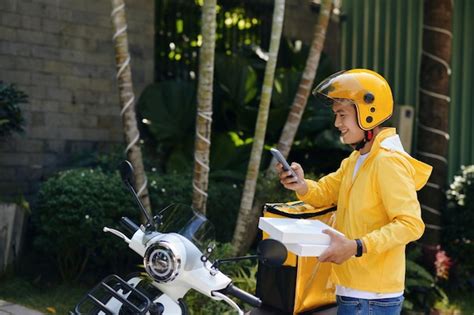 Premium Photo Courier Delivering Boxes