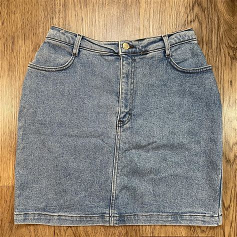 Harley Davidson Denim Skirt Marked Sz 6 W 28 H Depop