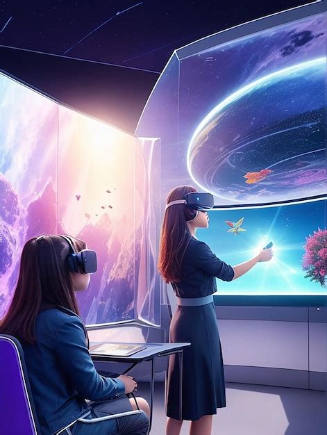 Premium Photo Future Classroom Odyssey Immersive Learning Experience
