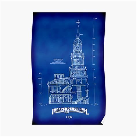 Independence Hall Blueprint Poster For Sale By Daniel Hagerman