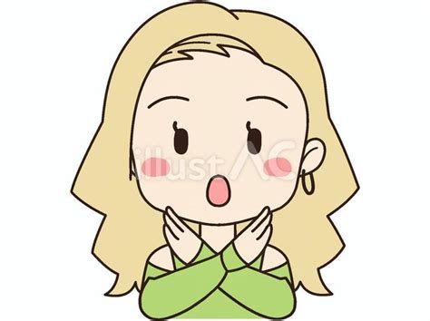 バツのポーズをするギャルイラスト No 23401373｜無料イラスト・フリー素材なら「イラストac」