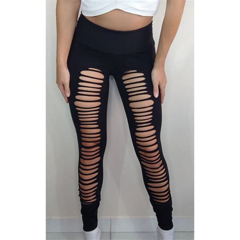 Legging Aberta Na Frente Preto Shopee Brasil