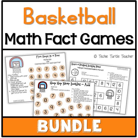 Basketball Themed Math Fact Games Doubles Near Doubles Making Ten