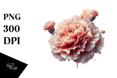 Glossy Carnation Golden Insertions Clipart