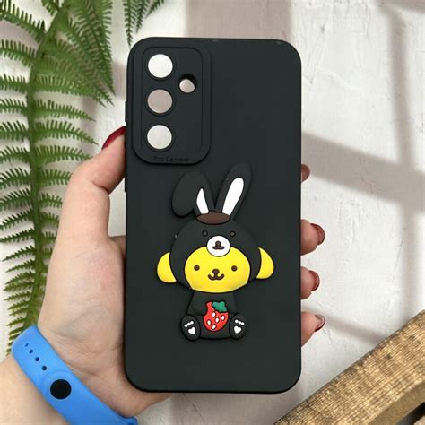 قاب گوشی Galaxy S23 Fe سامسونگ سیلیکونی عروسکی برجسته طرح تدی محافظ لنز